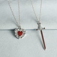 Alloy Swords Heart Necklace for Couples Handmade Collarbone Chain ...