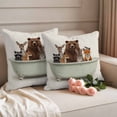 Animals Bears Deer Rabbit Waterproof Throw Pillow Covers Set of 2 Fox ...