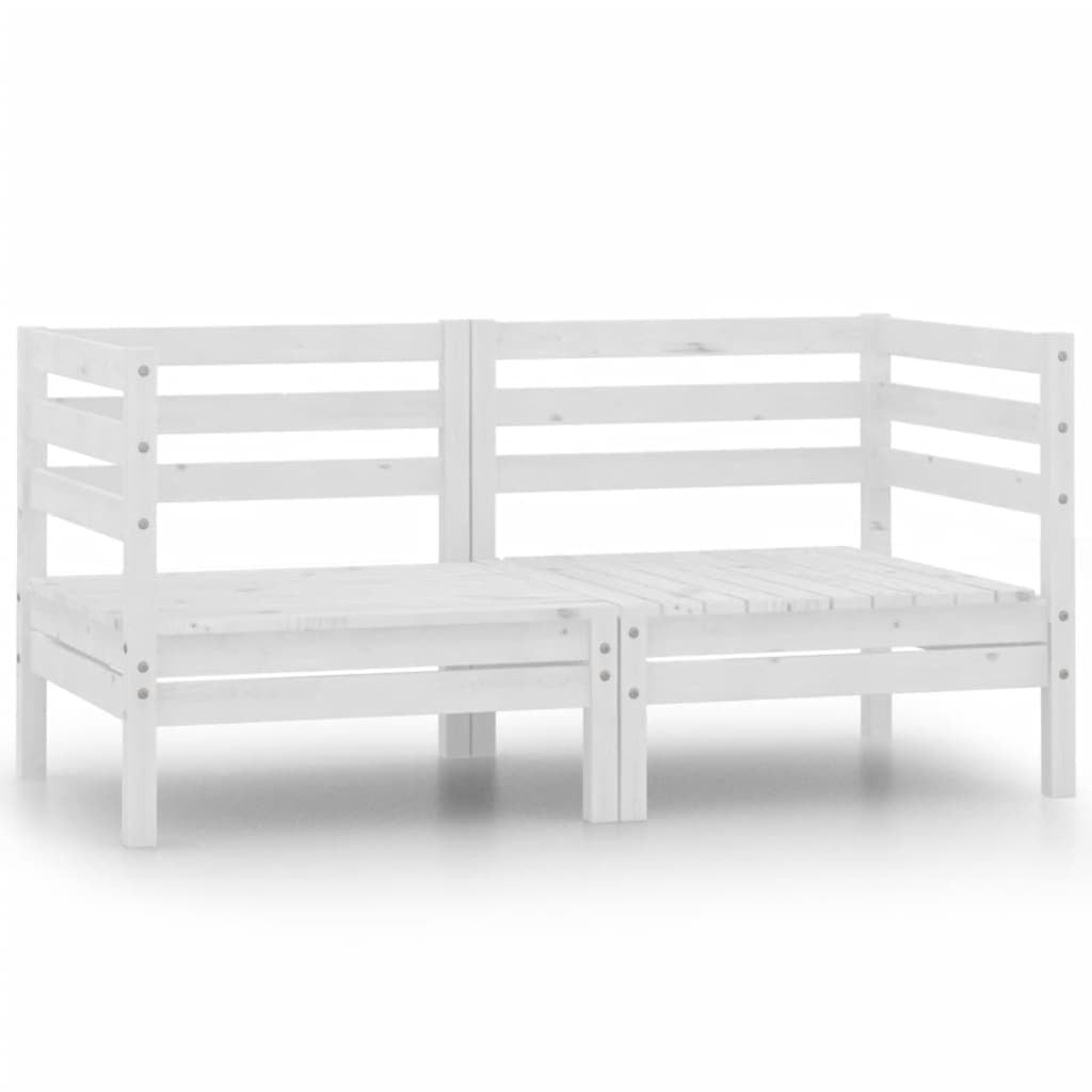 Click here for Vidaxl Garden Corner Sofas 2 Pcs White Solid Pinew... prices