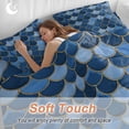 Blue Fish Scales 4 Piece Duvet Cover Set Queen Size Ombre Fish Tail ...