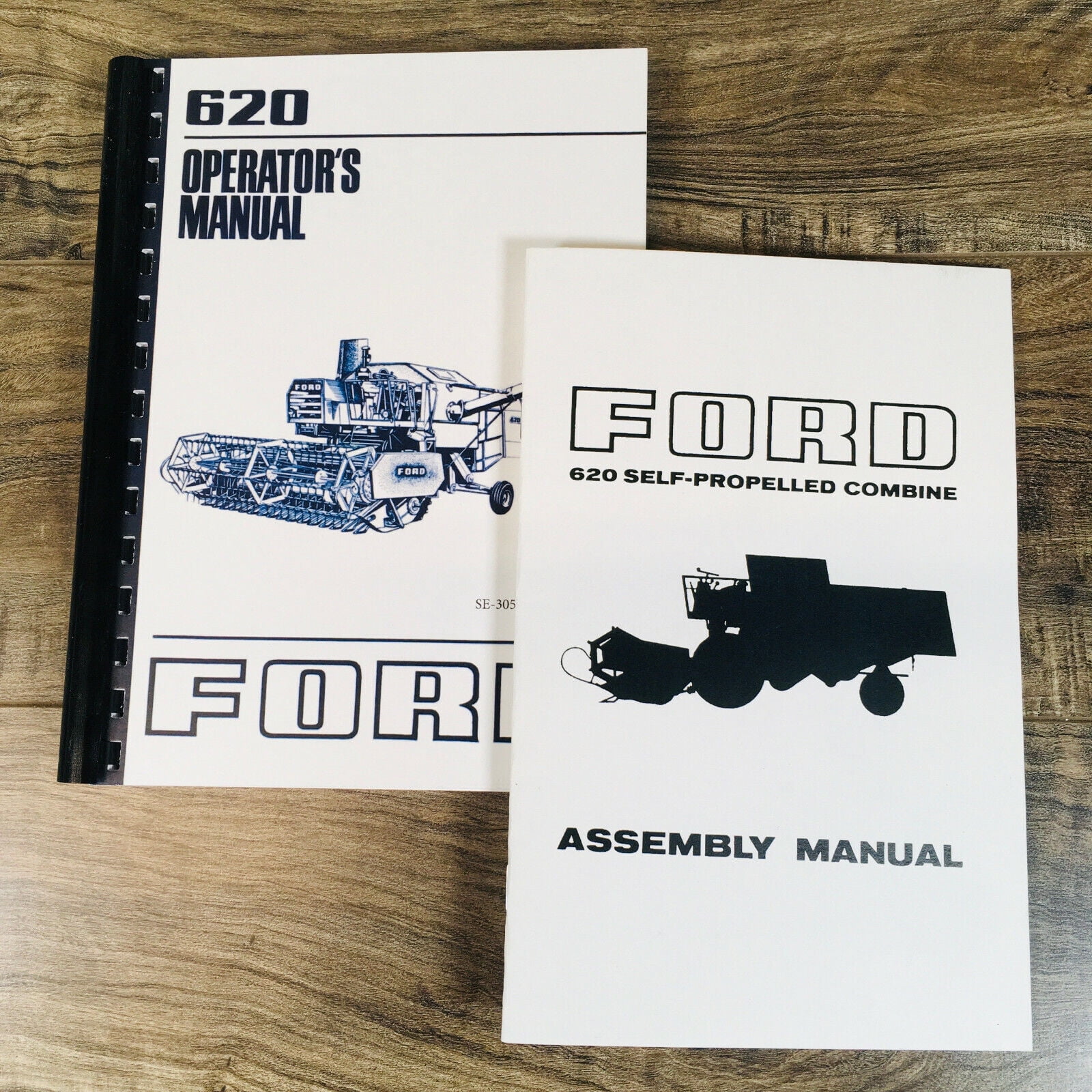 FORD 620 SELF-PROPELLED COMBINE OPERATORS MANUAL SET OWNERS BOOK ...