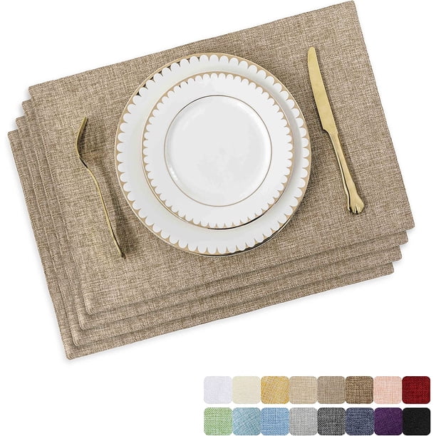 Lot de 4 napperons de table à manger résistants à la chaleur napperons ...