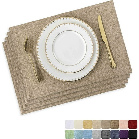 Lot de 4 napperons de table à manger résistants à la chaleur napperons ...