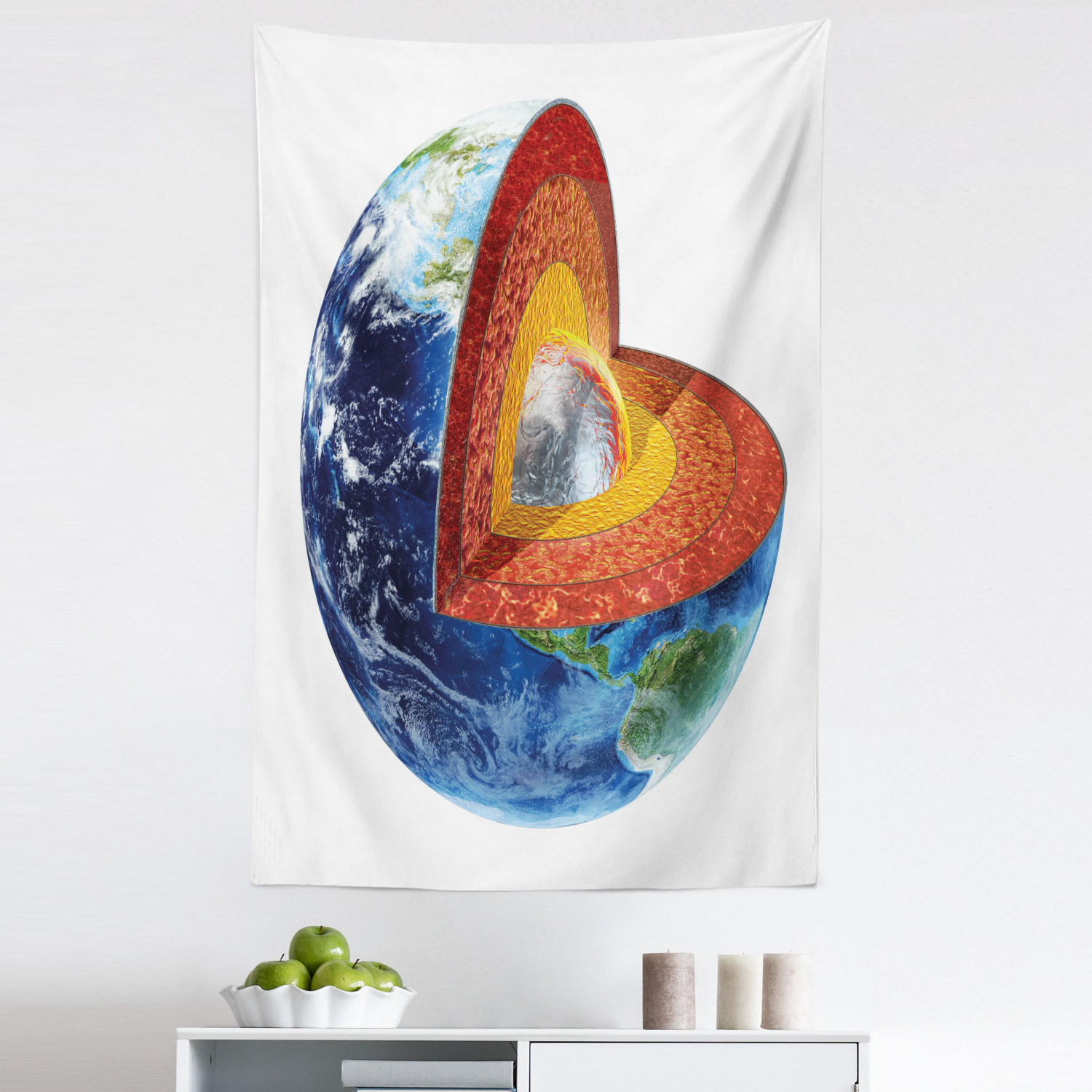 Earth Tapestry, Earth Image Showing the Inner Core Geology and Science ...