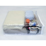 Heavy Duty Vinyl Zippered Closet Storage Bags (Clear) (15" x 18" x 5") for Sweaters, Bedding ...