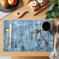 Blue Graffiti Art Cotton Linen Placemats Set of 6, Abstract Distressed ...