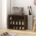 Furinno FANO 15-Cube Stackable Shoe Rack for Closet Entryway Amber Pine ...