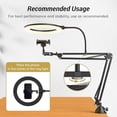 Overhead Ring Light Kit, 10" Ringlight with Heayy Duty Boom Arm and ...