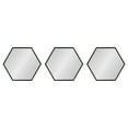 Kate and Laurel Rhodes Modern Hexagon Wall Mirror Set, 3 Pieces Black ...