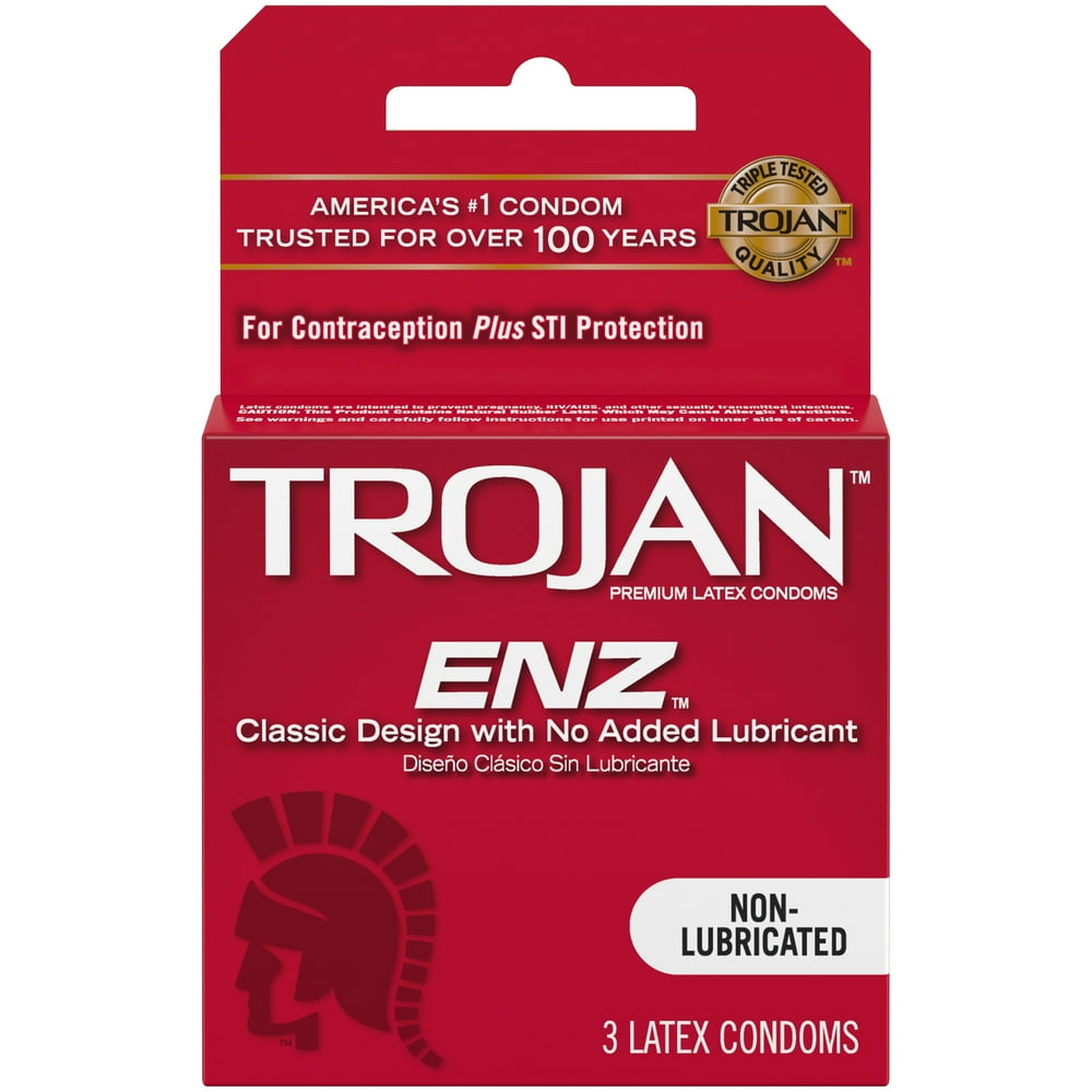 Trojan ENZ Non-Lubricated Condoms, 3ct - Walmart.com - Walmart.com
