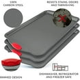 Premium Nonstick Baking Sheet Pans – Set of 3, Heavy-Gauge Carbon Steel ...