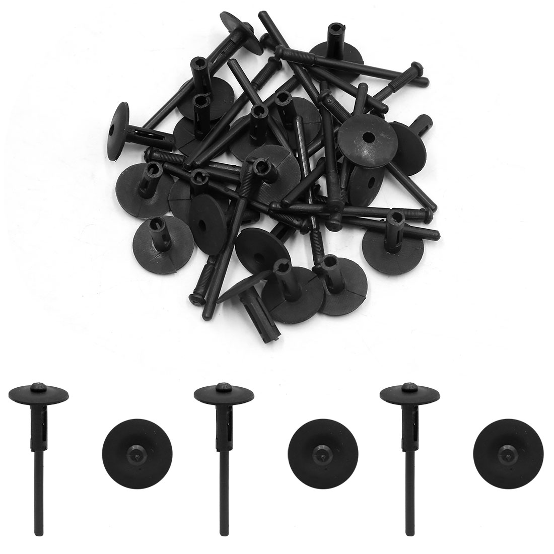 20pcs 6mm Hole Black Plastic Rivets Car Trunk Fastener Retainer Clips ...