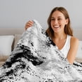 Black Grey Marble Waves Throw Blanket for Couch Modern Abstract Art ...