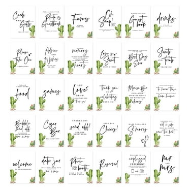 Koyal Wholesale Brush Script Wedding Signs Bundle Set for Ceremony ...