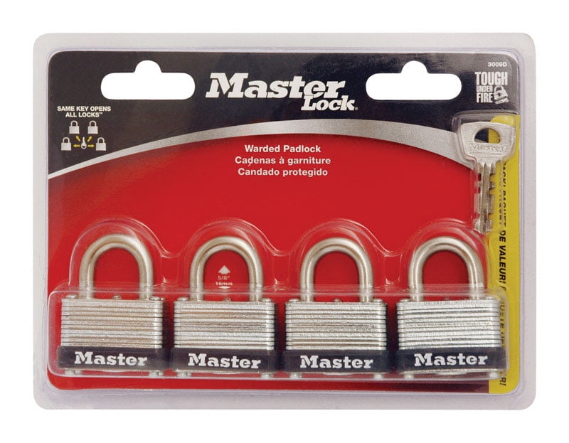 Master Lock 15/16" H x 13/16" W x 1-1/2" L Laminated Steel Warded ...