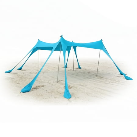 UPF30 -Wind Beach Tent with Sandproof Wind Screen Stable 8 Sandbags ...