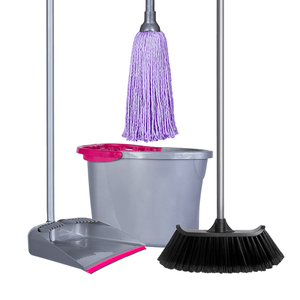 Kit Escoba Doble Angular Mop Recogedor Y Cubeta Reynera 6-0-5103 ...