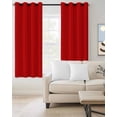 Christmas Red Blackout Curtains for Bedroom, Farmhouse Solid Red Color ...