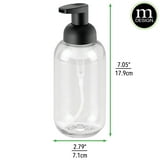 mDesign Refillable Foaming Soap Dispenser Pump Bottle, 2 Pack, Clear ...