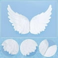12PCS 3" 3D Mini White Feather Plastic Angel Wings Small Christmas Tree ...