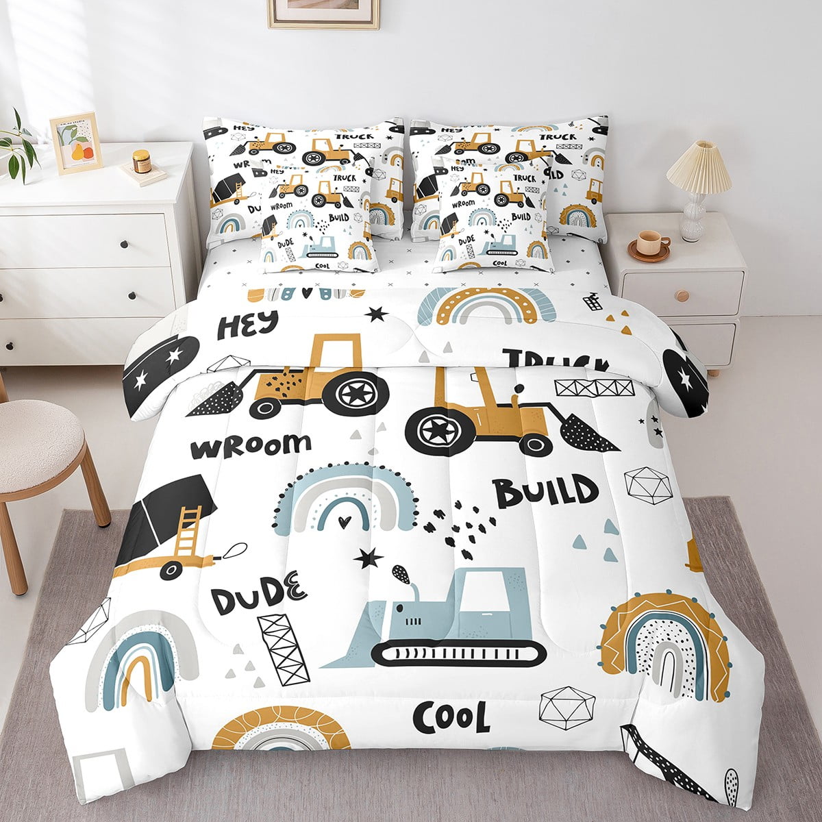 Click here for Yst Cartoon Truck 7-Piece Comforter Set  Twin  Con... prices