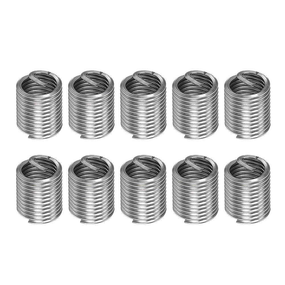 10 Pcs 304 Stainless Steel Metric M12x1.75x2D Wire Thread Inserts Steel ...