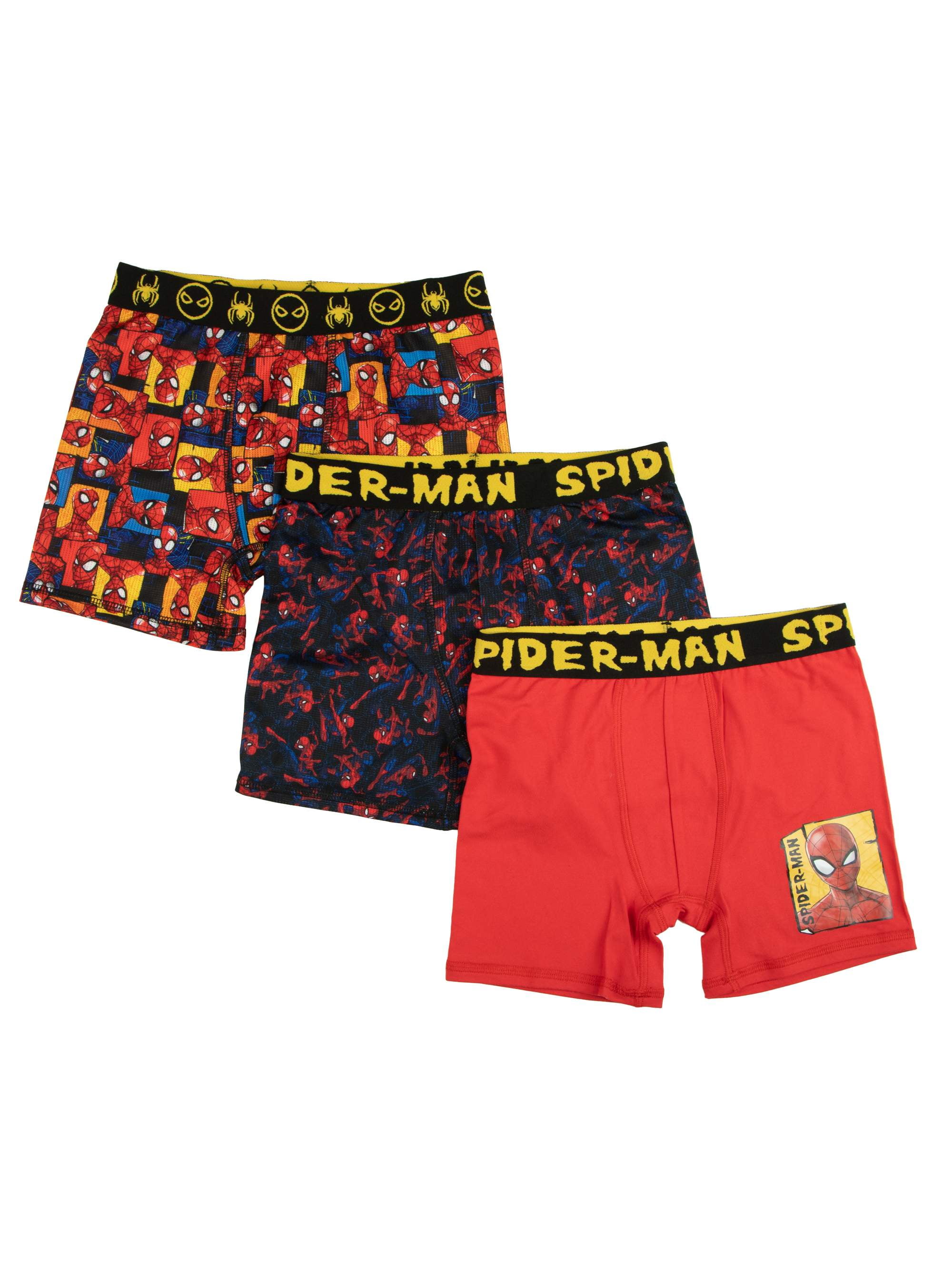 Marvel Spider-Man, Boys Underwear, 3 Pack Underoos Poly Boxer Briefs ...