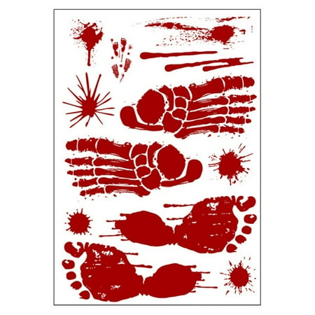 2 PACKS Horror Realistic Blood Injury Scar Wound Stickers Fake Tattoos ...