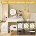 Veanerwood 2-in-1 Makeup Vanity Desk with LED & Full-Length Mirror ...