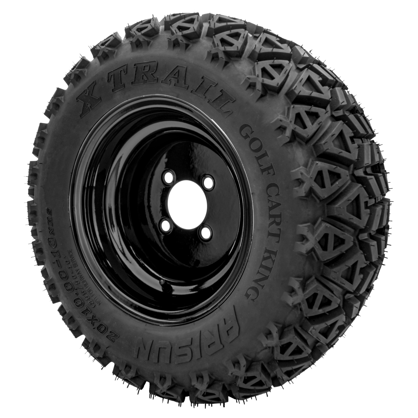 Golf Cart Wheels And Tires 10 Black Steel Set Of 4 Walmart
