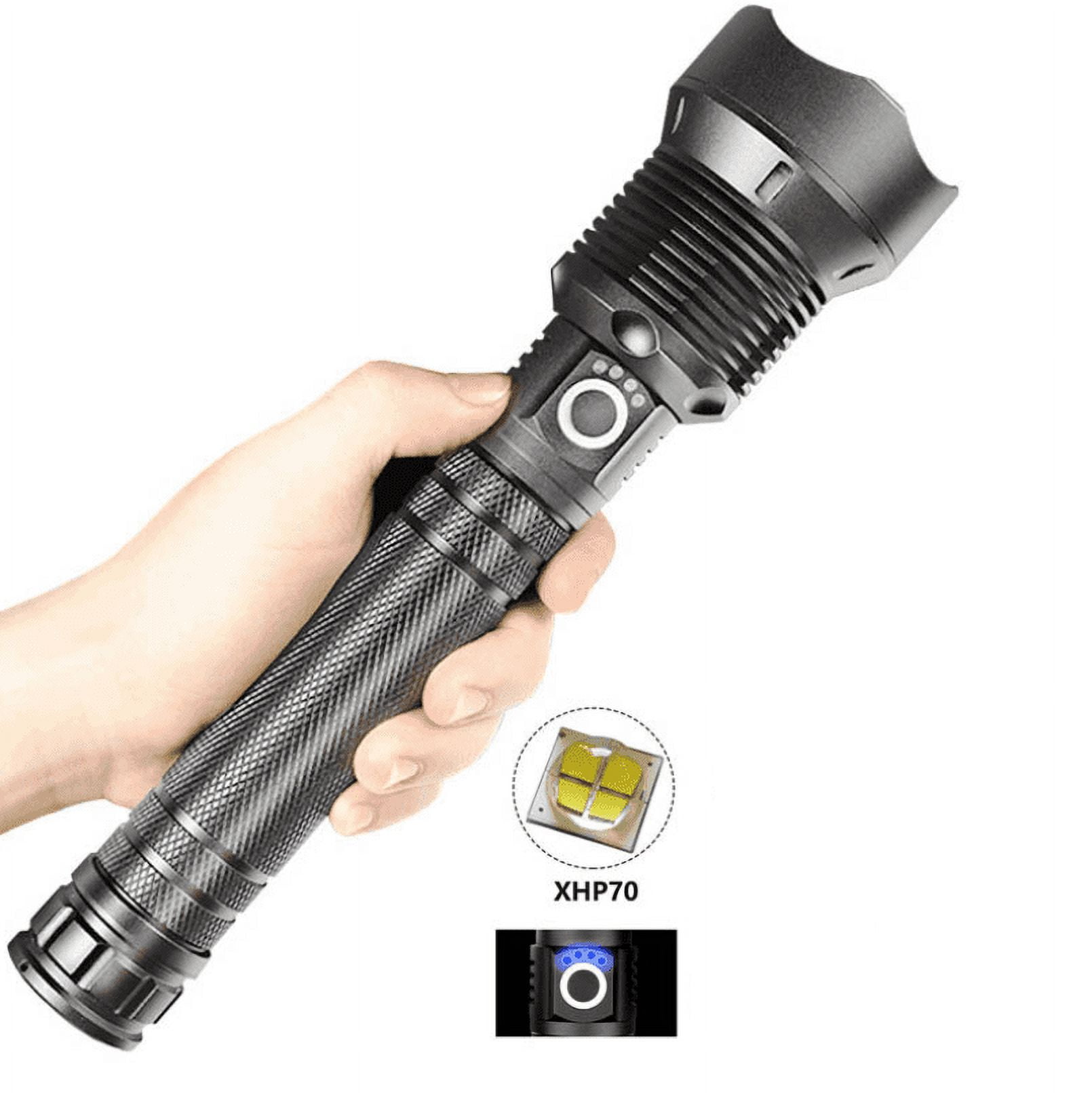 Antorcha impermeable para exteriores, linterna de luz fuerte, recargable por USB, linterna LED ...