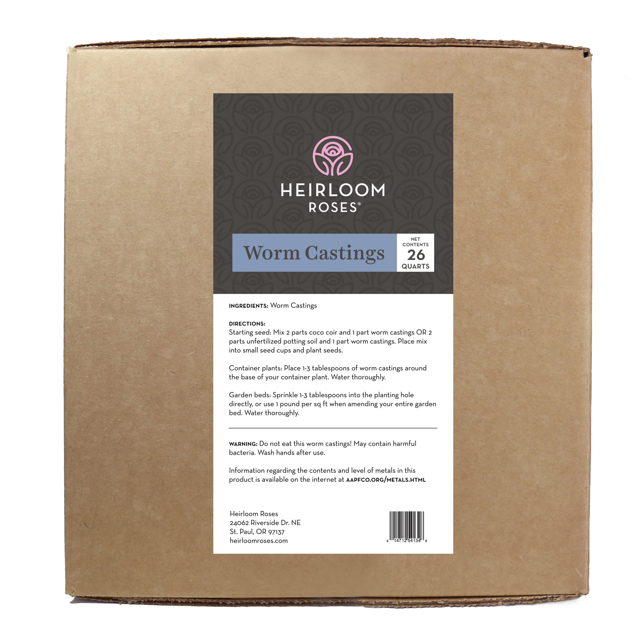 Heirloom Roses Worm Castings 26 Quart - Premium Worm Soil Amendment For ...