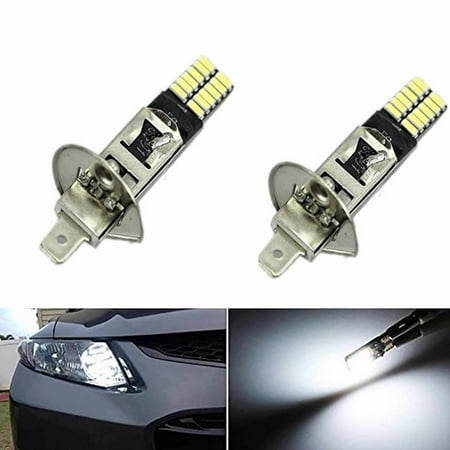 Super Bright 6500K 24-SMD-4014 2x H1 LED Replacement Bulbs for Car Fog ...