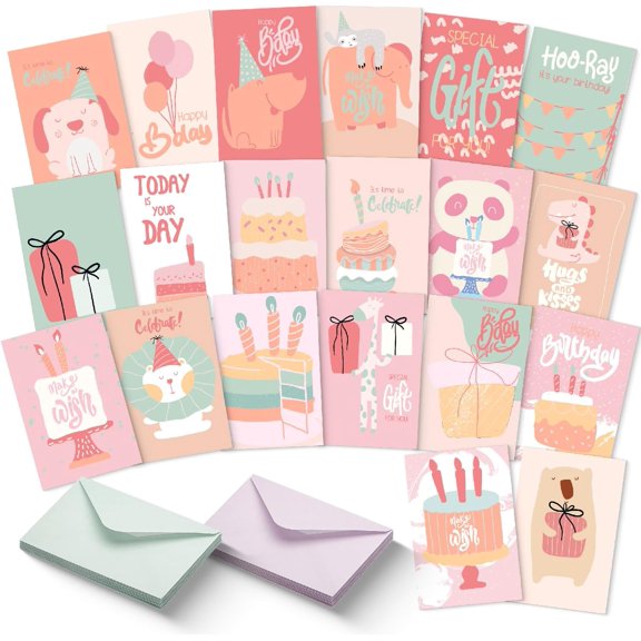 Free Shipping! Best Paper Greetings Bulk Birthday Cards with Envelopes ...