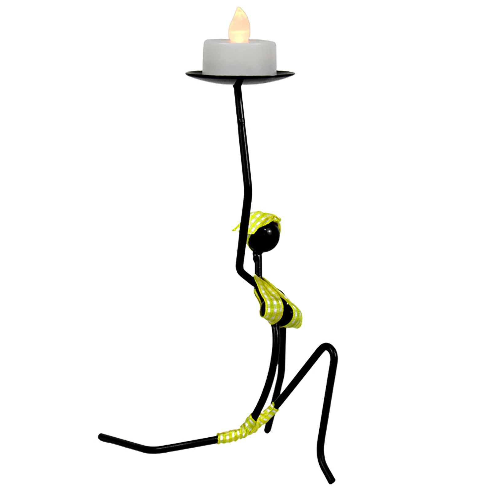 Metal Candlestick, Light Candle Holder, Iron Art Girl Little Man ...