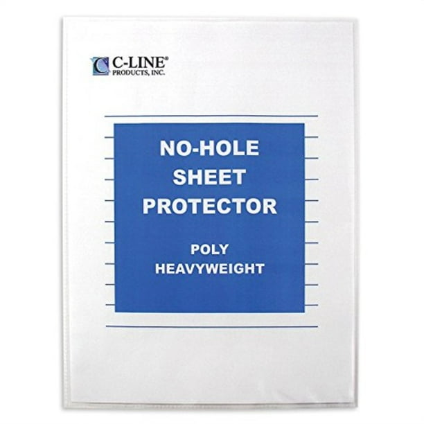 c-line top loading heavyweight poly no-hole sheet protectors, 8.5 x 11 ...