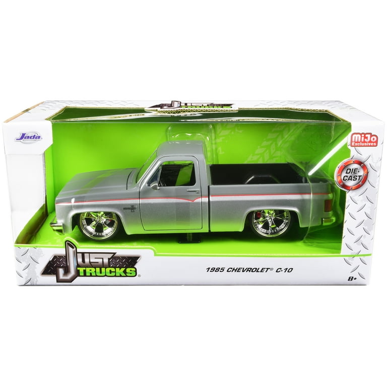 Diecast 1985 Chevrolet C10 Pickup Truck Gray and Silver Metallic Just Trucks Series 1 24 Diecast Model Car by Jada Walmart