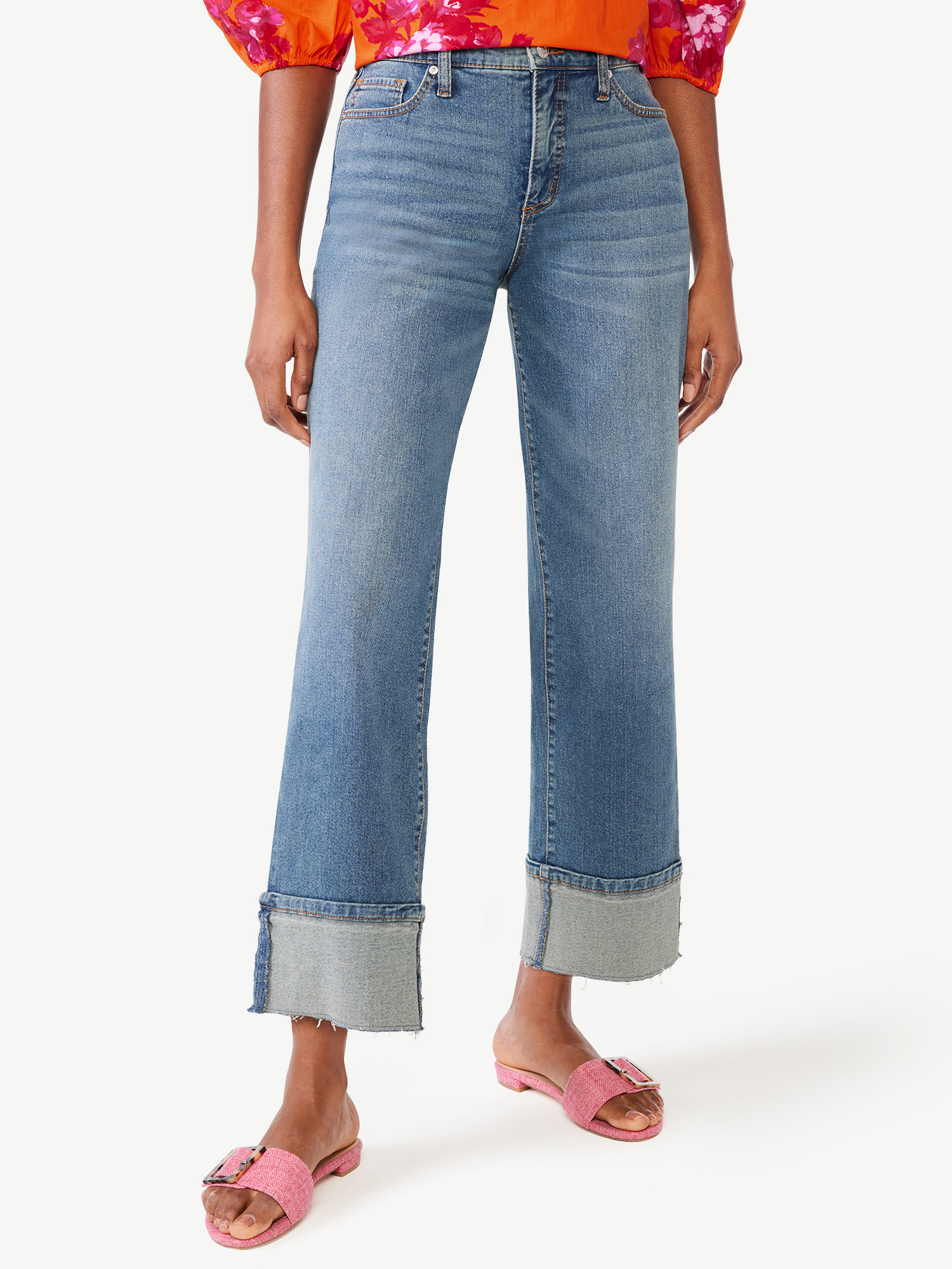Scoop Benton Women s Cuffed Ankle Jeans Walmart