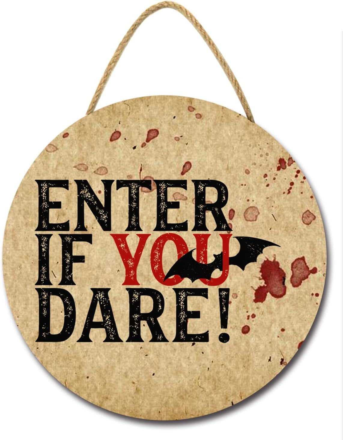 Eveokoki 12" Enter If You Dare Halloween Decoration Halloween Sign for ...