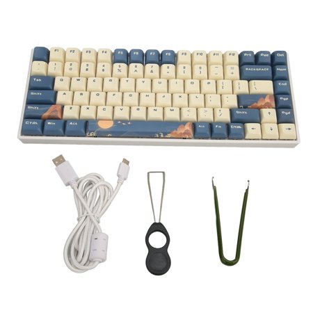 84 Key Mechanical Keyboard, 2.4G Wireless Mechanical Keyboard 3 Modes ...