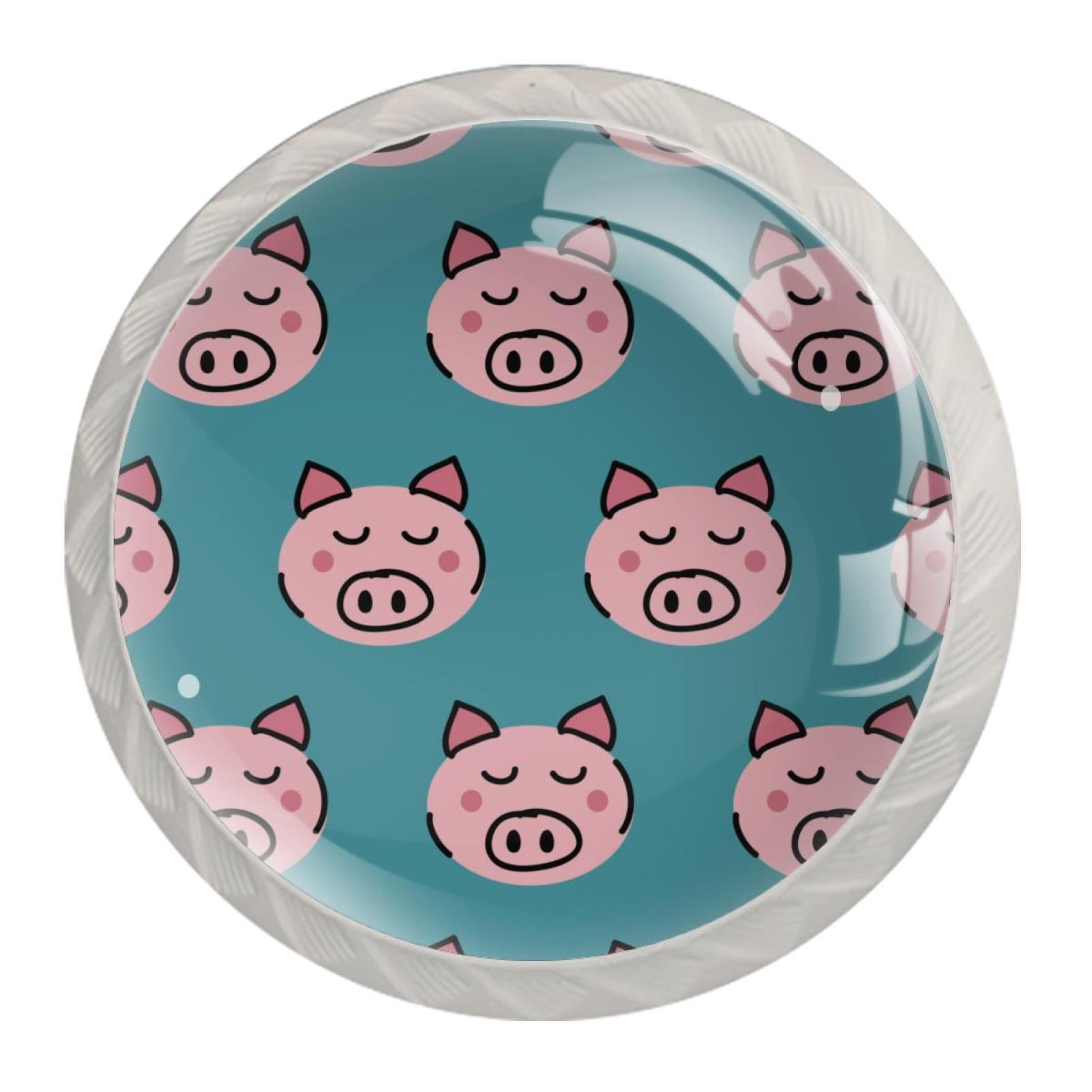 4 Pcs Pig Animal Blue Knobs for Kitchen Cabinet Cupboard Dresser ...