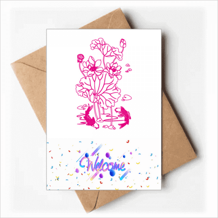 Lotus Lotus Flower Lotus Root Fish Water Welcome Back Greeting Cards ...