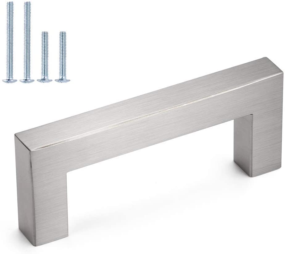 Zoizocp Cabinet Handles Square Bar Cabinet Pulls- HDJ12SN Cabinet ...