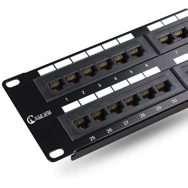 48 Port Patch Panel Cat6 Rackmount RJ45 Network Patch Panel 2U ...