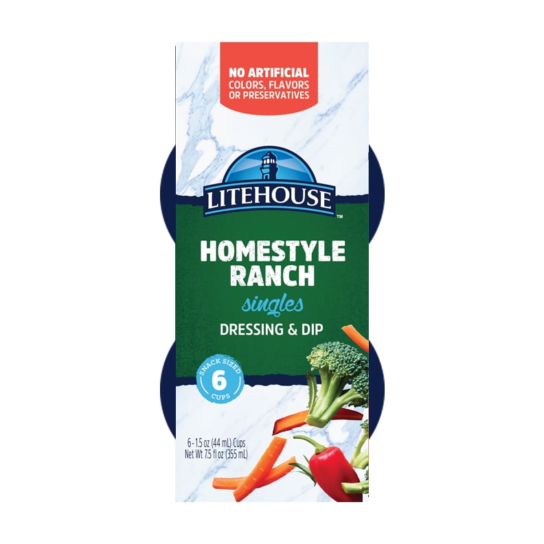 Litehouse Homestyle Ranch Singles Dressing & Dip, 1.5 oz – Walmart ...