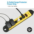DEWENWILS Heavy-Duty Metal Surge Protector Power Strip with 6 Outlets ...