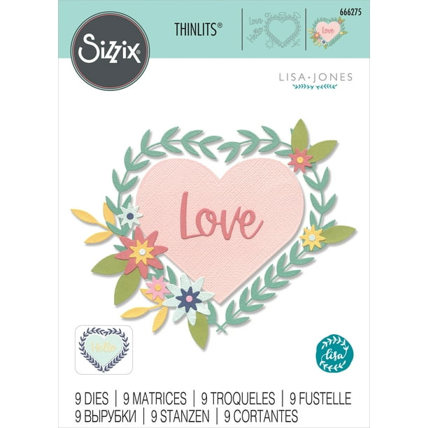 Sizzix Thinlits Dies By Lisa Jones 9/Pkg-Hello Love - Walmart.com