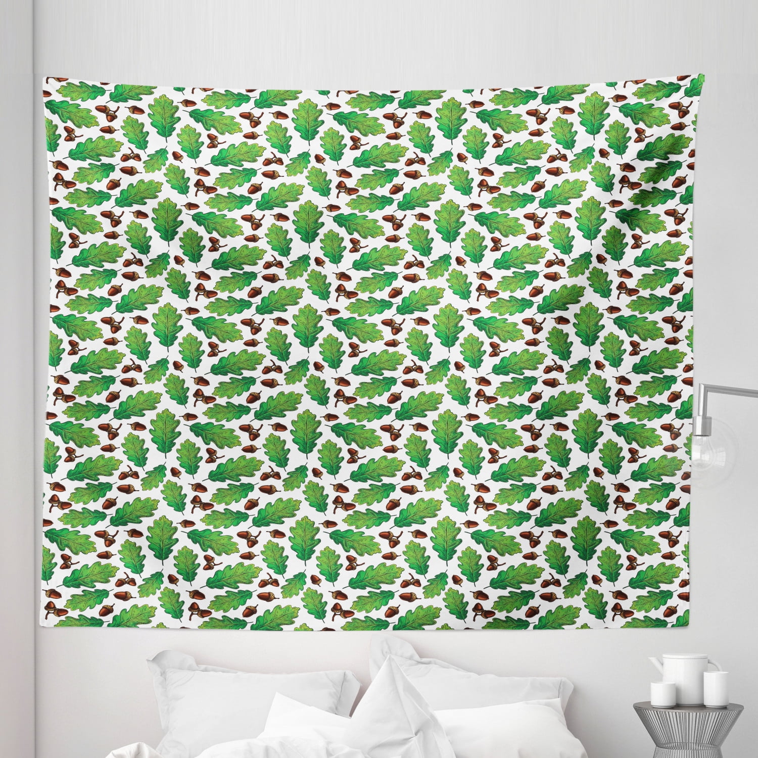Oak Tree Tapestry, Leaf Timber Wood Forest Orderly Repeated Pattern of ...