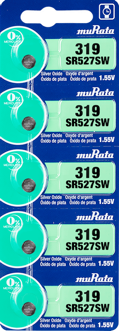 Murata 319 SR527SW Battery 1.55V Silver Oxide Watch Button Cell ...
