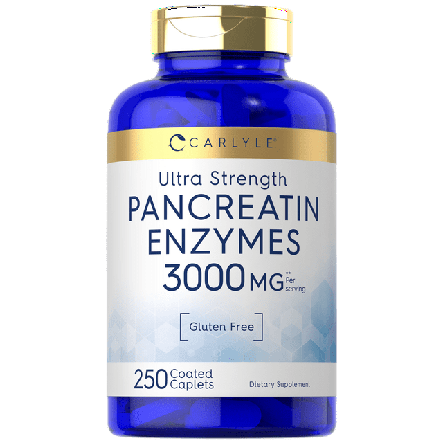 Pancreatin Digestive Enzymes | 3000mg | 250 Caplets | by Carlyle ...